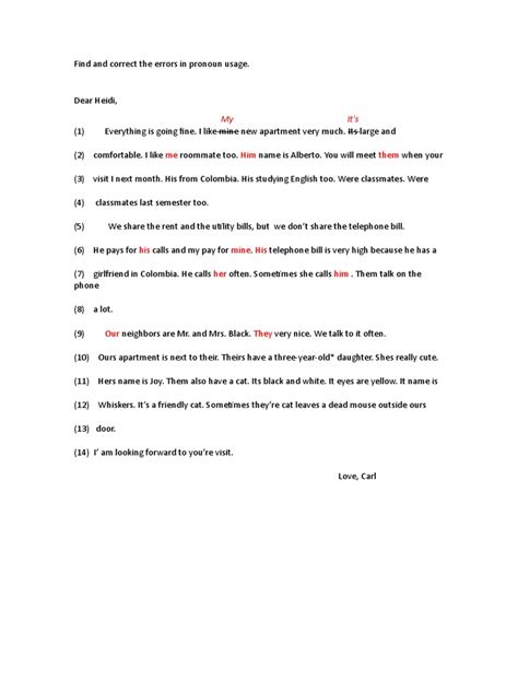 find and correct the errors in pronoun usage pdf