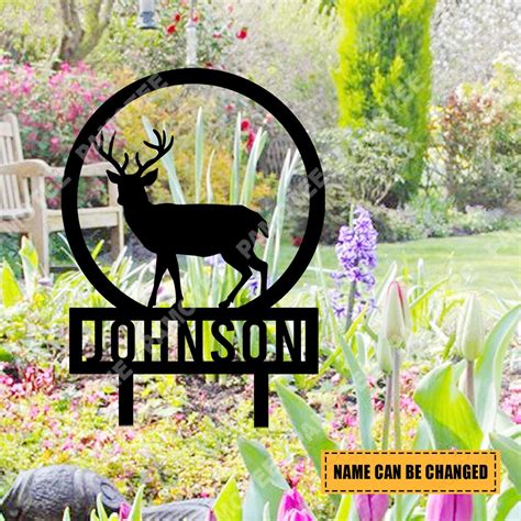 Custom Name Deer Metal Sign Hunting Yard Sign Laser Cut Art Metal