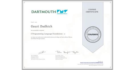 gauri dadhich on linkedin completion certificate for c programming