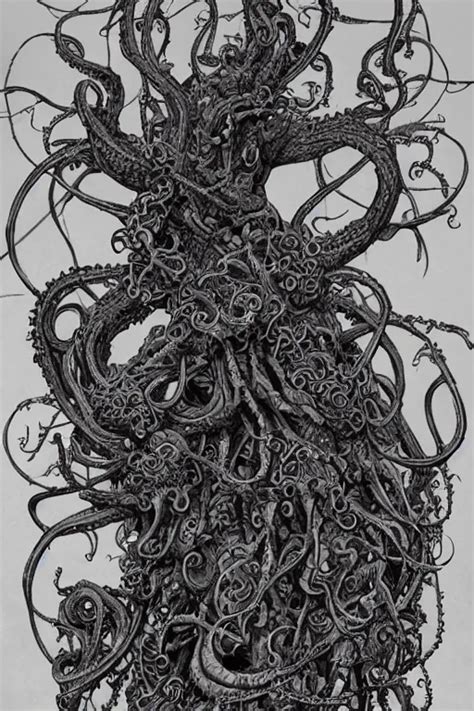 KREA Centered Horrifying Detailed Side View Profile Portrait Of A