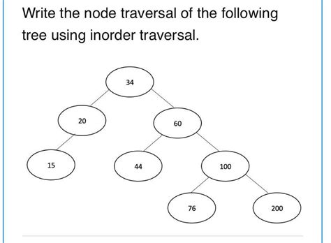 Solved Write The Node Traversal Of The Following Tree Using