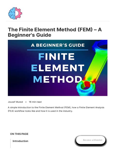 the finite element method fem a beginner s guide pdf finite