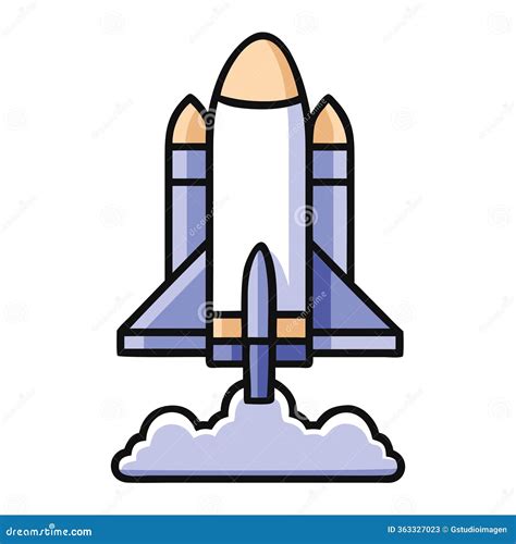 Rocket Launchpad Space Exploration Icon Stock Illustration