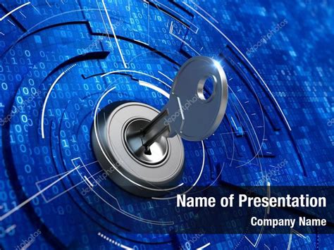 Concept Digital Security Key Keyhole PowerPoint Template Concept Digital Security Key Keyhole