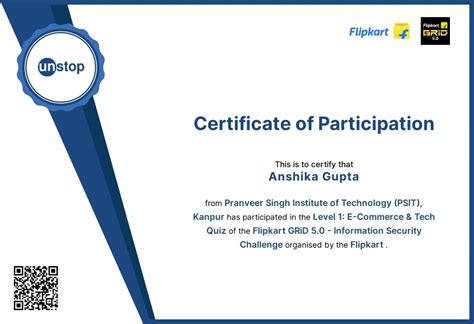 Anshika Gupta On Linkedin Certificate Of Participation