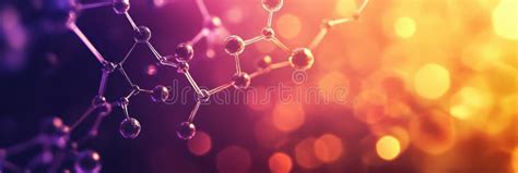 Abstract Representation Of Molecular Structures And Chemical Bonds Illuminated In Vibrant Colors
