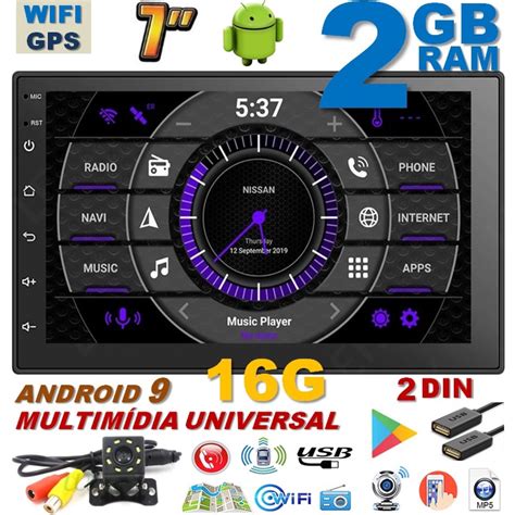 Kit Central Multimídia Android 2gb Ram 2 Din Wifi Gps Câmera Ré Escorrega O Preço