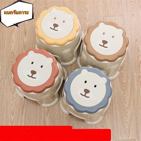 เก้าอี้สิงโตพลาสติกหนาเด็กผู้ใหญ่การ์ตูนม้านั่งหน้าแรกห้องน้ำกันลื่นเปลี่ยนรองเท้าโต๊ะรับประทาน