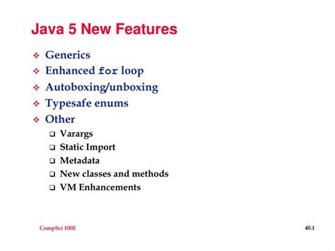 Ppt Java 5 New Features Powerpoint Presentation Free Download Id