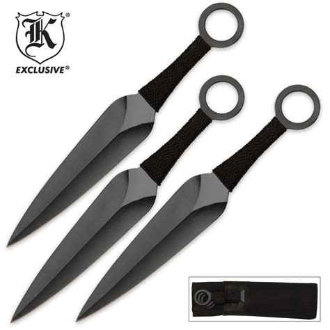 Triple Threat Kunai Throwing Knife Set With Sheath Kennesaw Cutlery