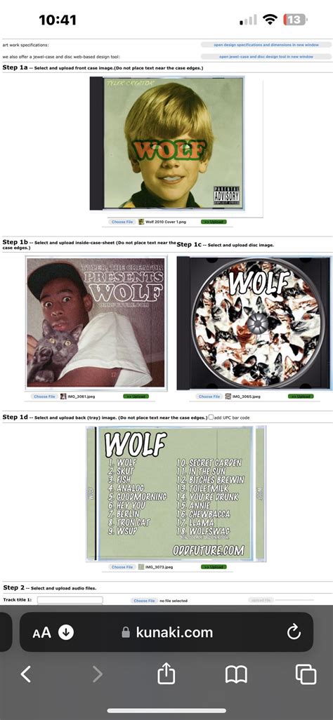 Cd Covers Of Wolf 2010 And Dinosaur 2009 R Ofwgkta