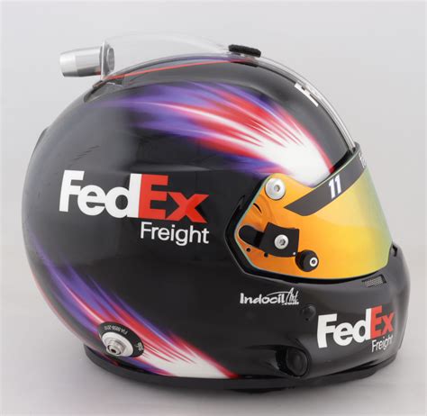 Denny Hamlin Signed Race Used NASCAR FedEx Freight Helmet JGR LOA PA