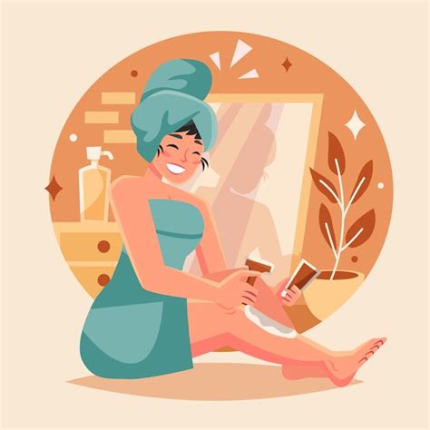 Free Vector Hand Drawn Woman Shaving Illustration