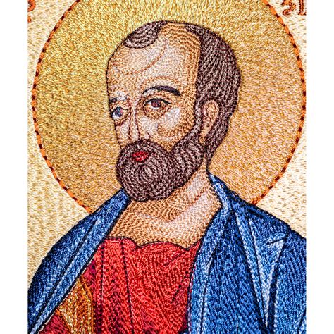 Icoana Cu Sfantul Apostol Simon Zilotul Brodata Inramata 15 X 18 5