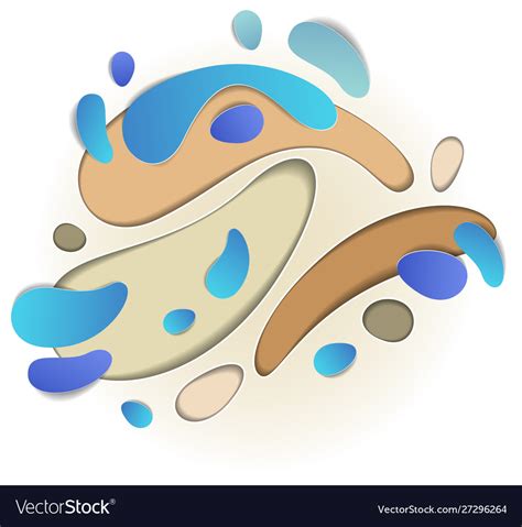 Summer Abstraction Art Abstract Curve Shapes Vector Image
