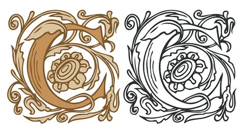 바로크 장식 빈티지 초기 문자 C 알파벳 C에 대한 스톡 벡터 아트 및 기타 이미지 알파벳 C 골동품 판화 제작물 Istock