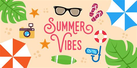 해변 벡터 일러스트레이션의 여름 휴가 여름 방학 벡터 플랫 디자인 일러스트 배너 전단지 초대 포스터 브로셔에 대한 추상여름 배경 디자인 템플릿 개념에 대한 스톡 벡터 아트