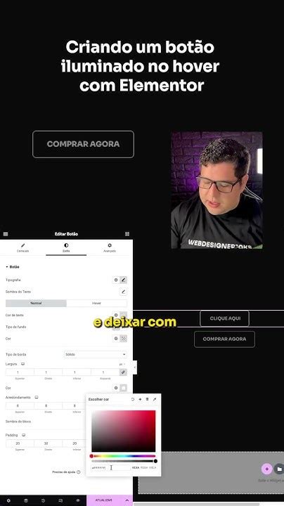 Como Criar Um Botão Com Efeito De Iluminação No Hover Com Elementor
