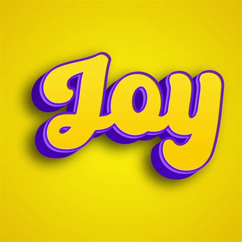 Premium Photo Joy Typography 3d Design Yellow Pink White Background