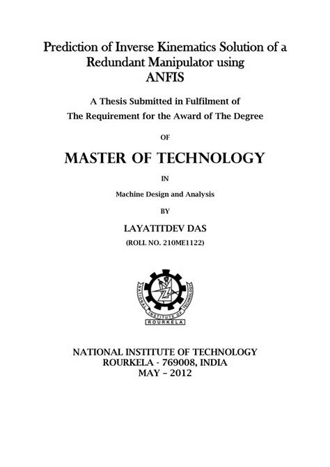 Pdf Prediction Of Inverse Kinematics Solution Of A Redundant