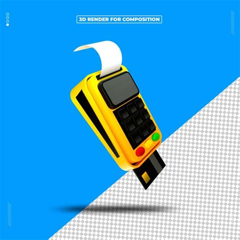 Premium Psd 3d Rendered Money Credit Card Machine