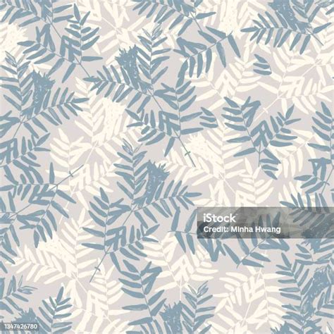 벡터 핸드 그린 페인트 브러시 리프 나뭇가지 일러스트 레이시 원활한 반복 패턴 디지털 아트워크 패션 섬유 홈 데코 프린트 원단 0명에 대한 스톡 벡터 아트 및 기타 이미지