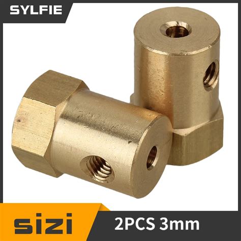 골든 톤 3mm 황동 샤프트 모터 플렉시블 커플 링 커플러 Dc 모터 로봇 Diy 팩 2 개flexible Coupling Couplercoupling