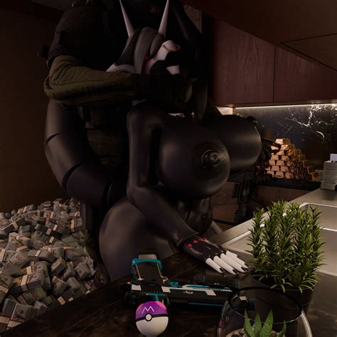 Rule 34 2025 2 Horns 3d Artwork Aggron Anthro Big Breasts Black Body Black Nipples Black