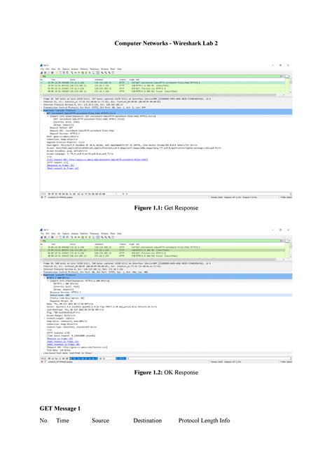 Computer Networks Lab 2 Computer Networks Wireshark Lab 2 Figure 1 Get Response Figure 1