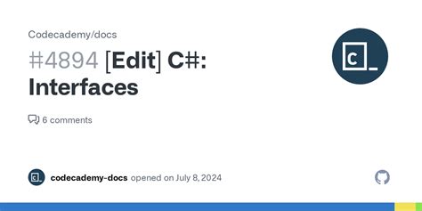Edit C Interfaces Issue Codecademy Docs Github