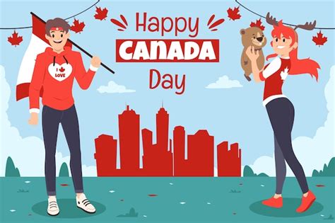 Fondo Plano Para La Celebración Del Día De Canadá Vector Gratis