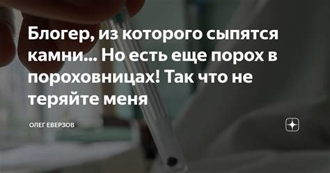 Блогер из которого сыпятся камни Но есть еще порох в пороховницах Так что не теряйте меня