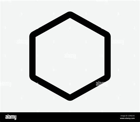 Hexagon Shape Outline Line Geometry Six Sides Polygon Icon Sign Symbol Svg Vector Illustration