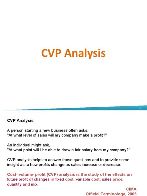 Cvp Analysis Pdf Production And Manufacturing Business Process