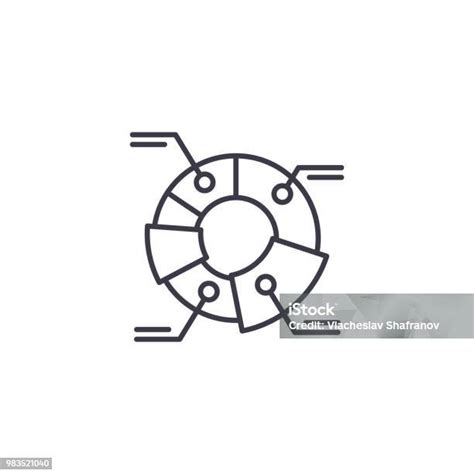 원형 차트 선형 아이콘 개념입니다 원형 차트 선 벡터 기호 상징 그림 3에 대한 스톡 벡터 아트 및 기타 이미지 3 개념 개체 그룹 Istock