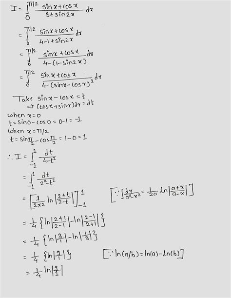 Evaluate The Following Definite Integraldisplaystyleint 0 Pi2