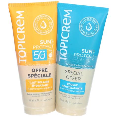 Topicrem Sun Protect Zonnemelk Spf50 And Rehydraterende Douchegel 400 Ml Farmaline