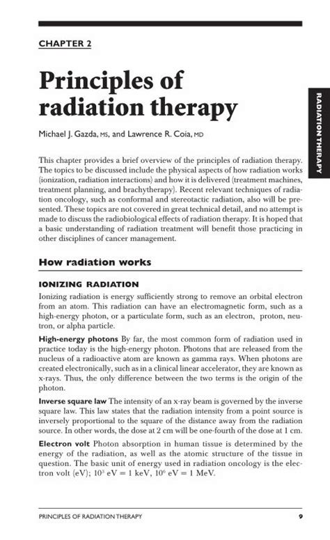 Pdf Chapter Principles Of Radiation Therapy Thymicthymic Org