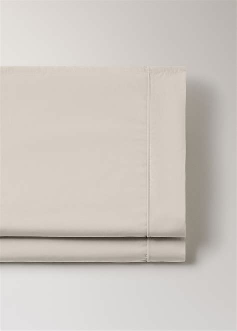 500 Thread Count Cotton Percale Top Sheet With Rounded Piping Detail For 180 200cm Bed Home