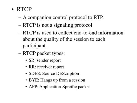 ppt rtp rtcp rfc 1889 powerpoint presentation free download id 426844