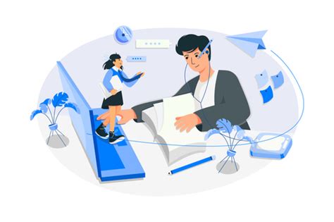 Online Communication Cartoon Illustration Vector Free Download