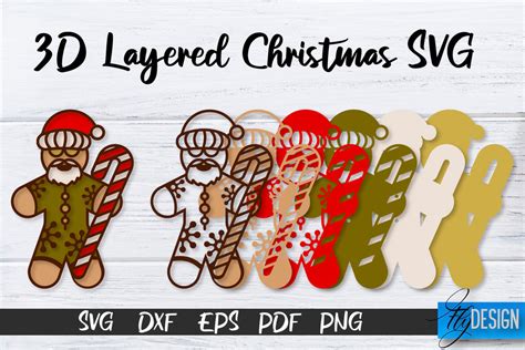 3d Layered Christmas Svg Christmas Design Multilayered Svg So Fontsy