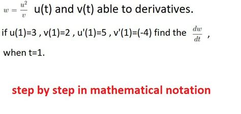 Solved U U T And V T Able To Derivatives V If U Chegg Com