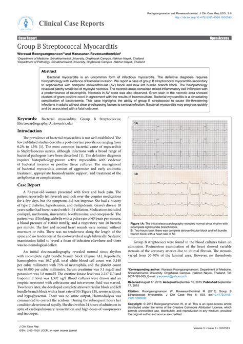 Pdf Group B Streptococcal Myocarditis