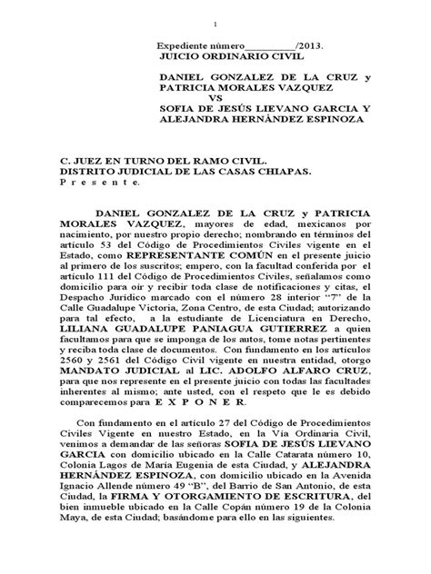 Demanda De Firma Y Otorgamiento De Escritura Pdf Propiedad