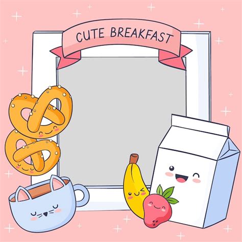 Нарисованные от руки милые шаблоны заметок о еде Бесплатно векторы