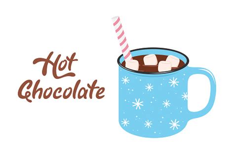 파란색 컵에 마시멜로와 함께 핫 초콜릿 음료 플랫 벡터 일러스트 레이 션 머그에 대한 스톡 벡터 아트 및 기타 이미지 머그 파란색 핫 초콜릿 Istock