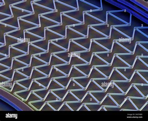 Mems Electrostatic Sail Coloured Scanning Electron Micrograph Of A Close Up Of The Negative