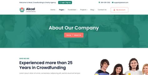 Akcel Crowdfunding And Charity Aspnet Core And Mvc Bootstrap Template By Dexignzone