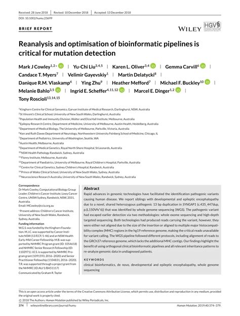 Pdf Reanalysis And Optimisation Of Bioinformatic Pipelines Is